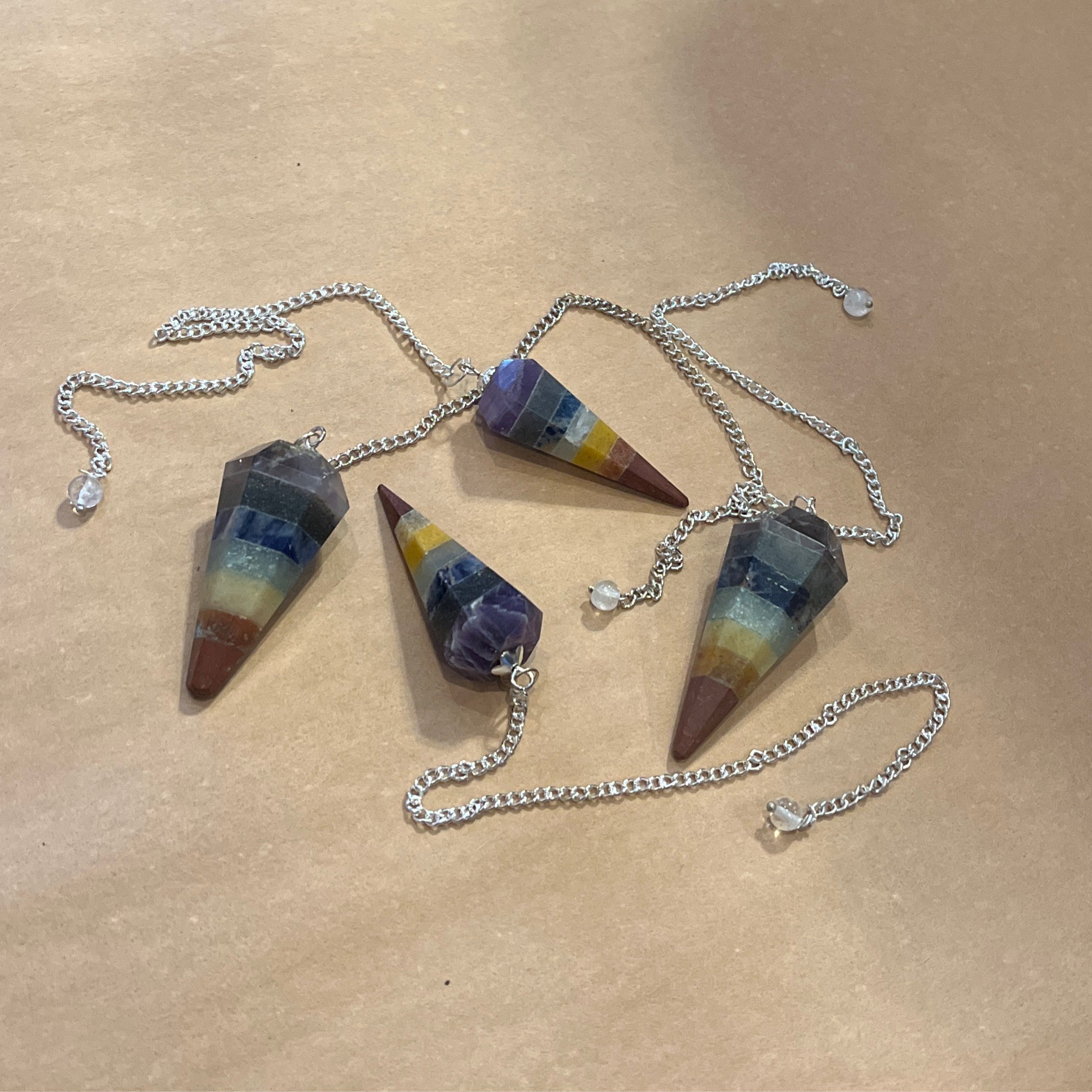 Rainbow Layer Chakra Pendulum | The Rustic Candle Company in Tucson, AZ